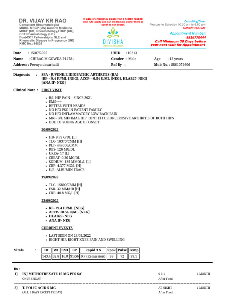 Chirag M Gowda p14781 Consultation | PDF | Senescence | Human Diseases And Disorders