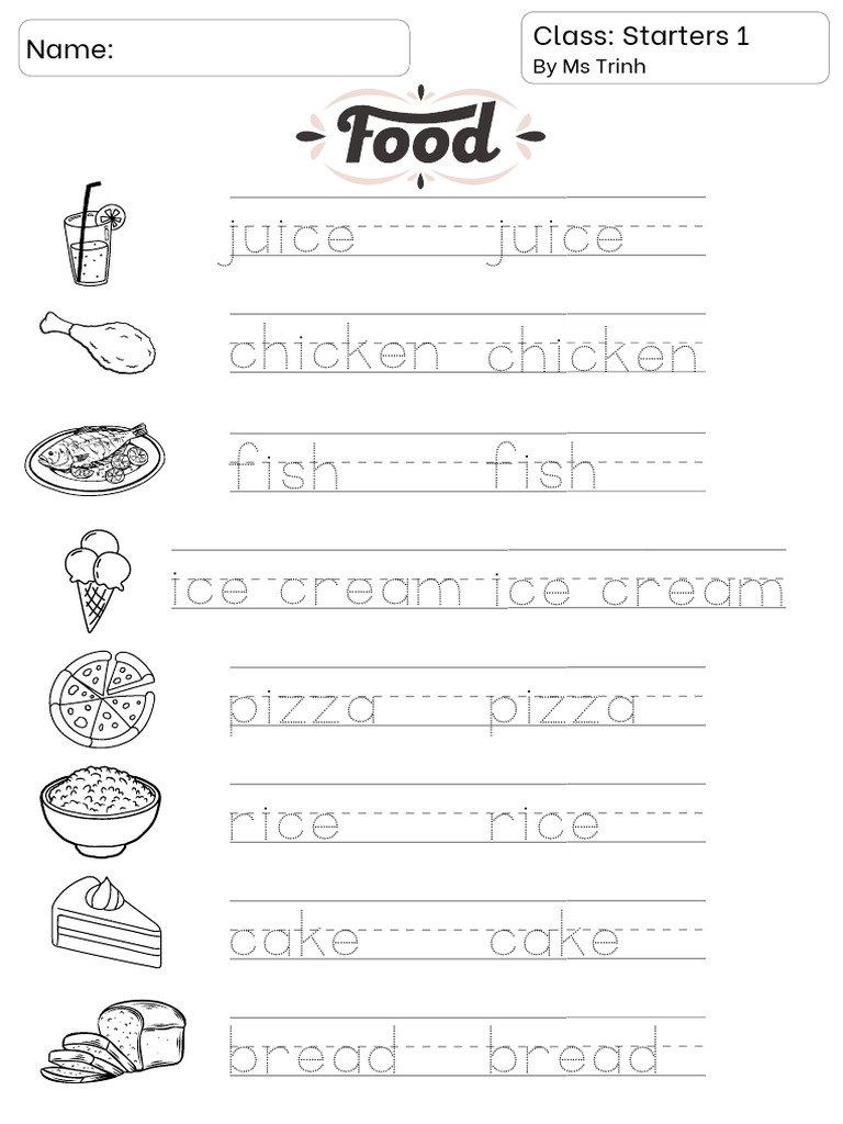 Bản Sao Của Starters 1 U4-L1 Writing | PDF