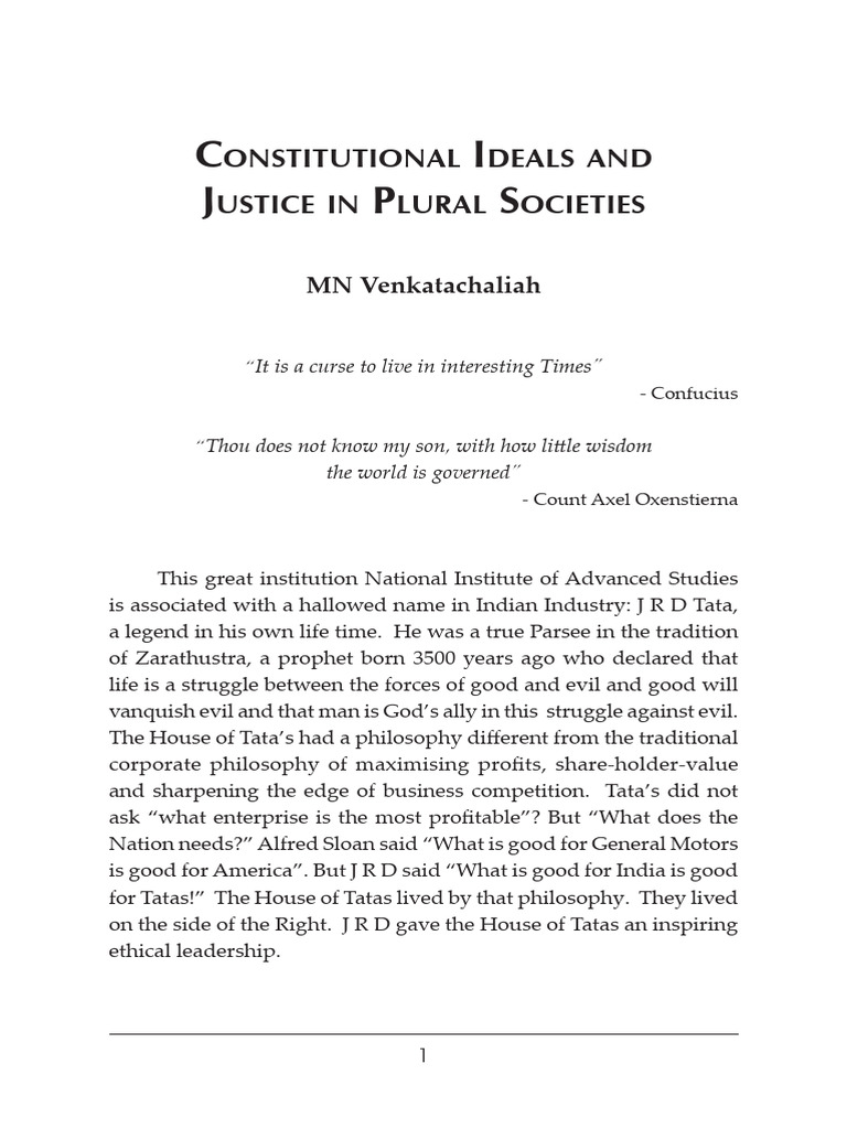 Justice and Ideals in Plural Societies | PDF | Democracy | Political ...