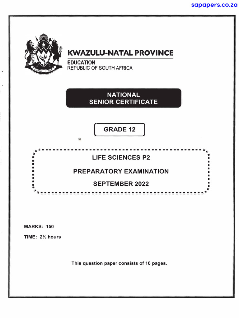 Grade 12 Life Sciences P2 Exam 2022 | PDF | Zygosity | Biotechnology