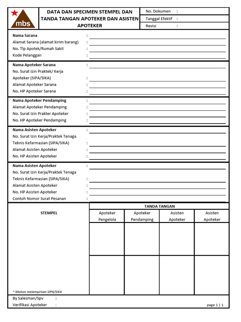 Form Spesimen Baru (2024) | PDF