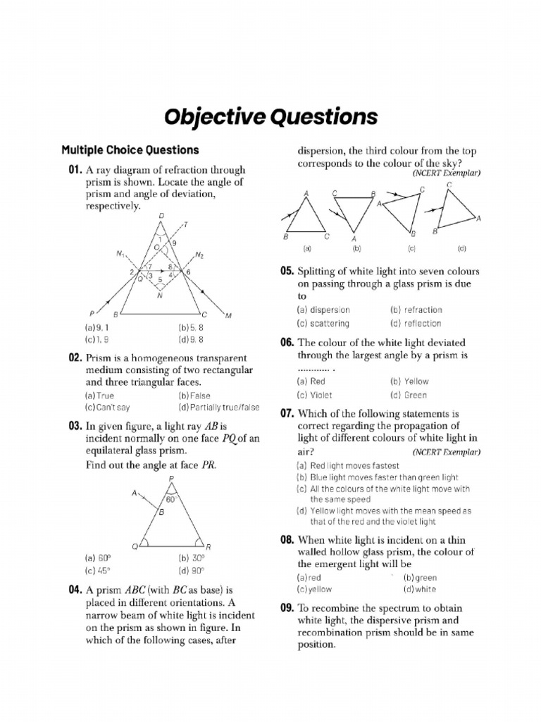Human Eye Practice Questions | PDF