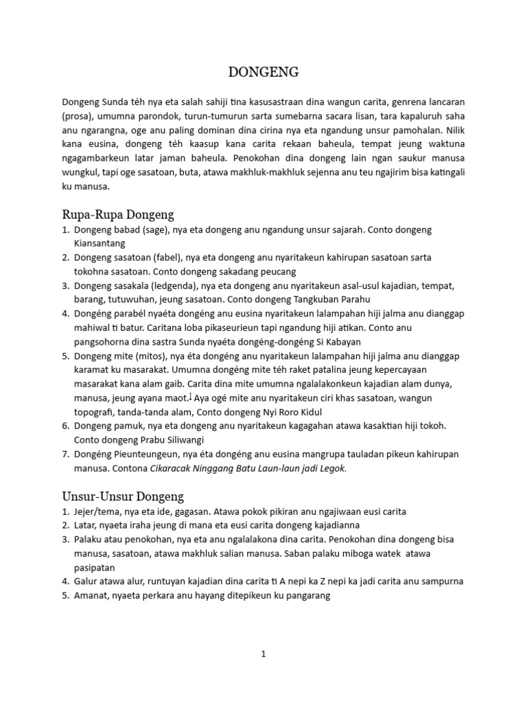 Dongeng Sunda | PDF