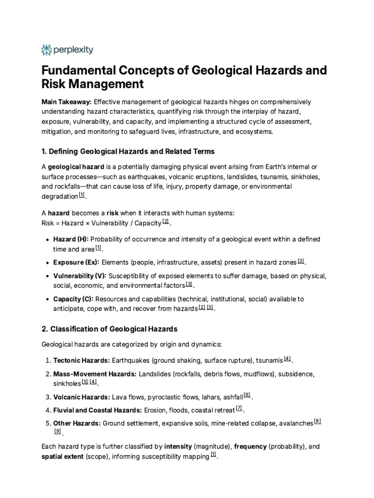 Geological Hazards Risk Management Guide | PDF | Natural Disasters ...