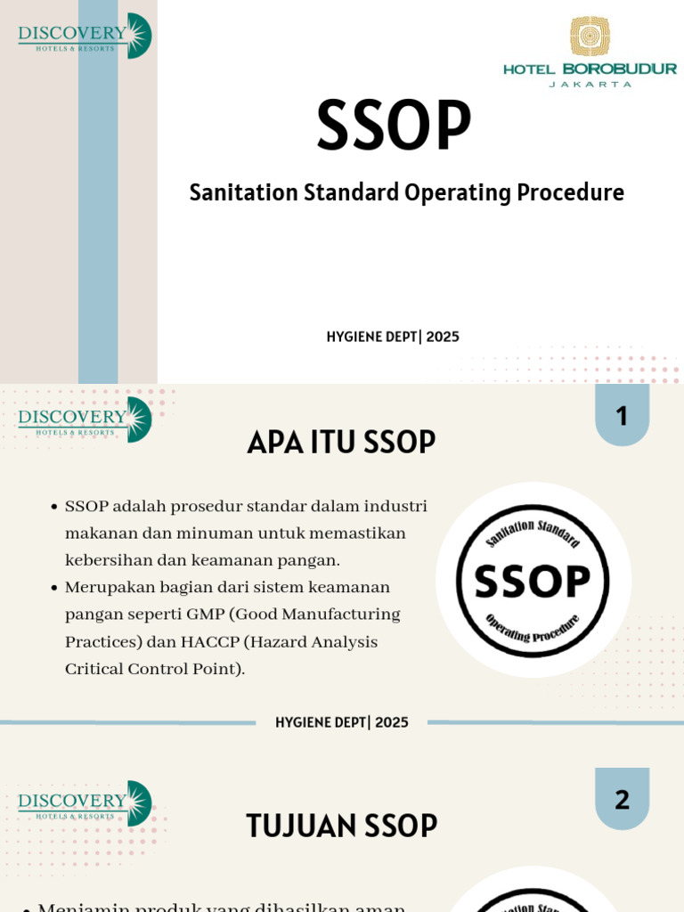 8 Aspek Utama SSOP Keamanan Pangan | PDF