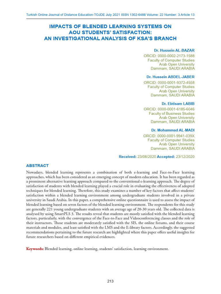 Impacts of Blended Learning Systems On | PDF | Learning | Survey ...