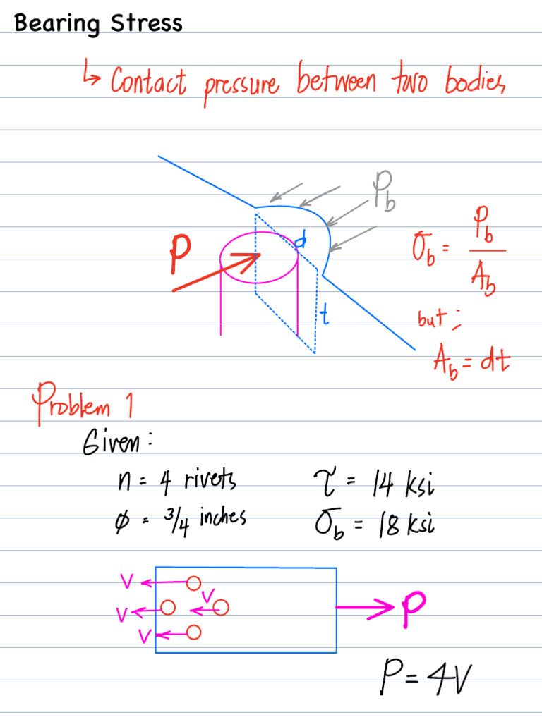 Bearing Stress Calculations and Solutions | PDF | Pascal (Unit) | Mechanics
