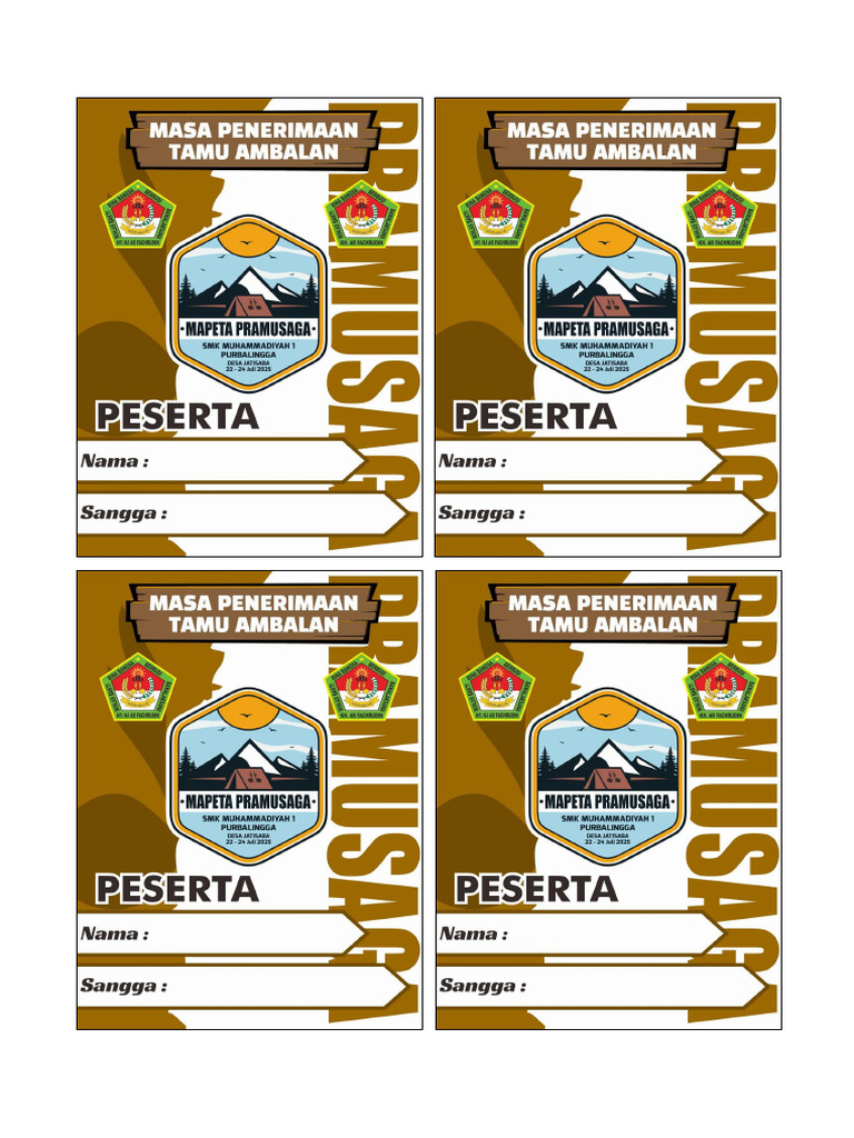 Id Card Peserta Mapeta Pramusaga 2025 | PDF