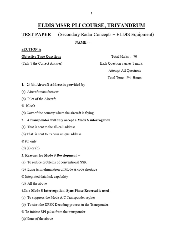 Block Diagram Explanation for ELDIS MSSR | PDF | Transponder ...