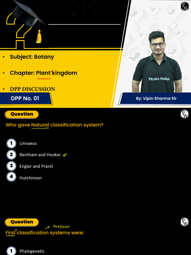 1087 Plant Kingdom DPP 01 Solution Notes Arjuna NEET 2024 | PDF | Algae ...