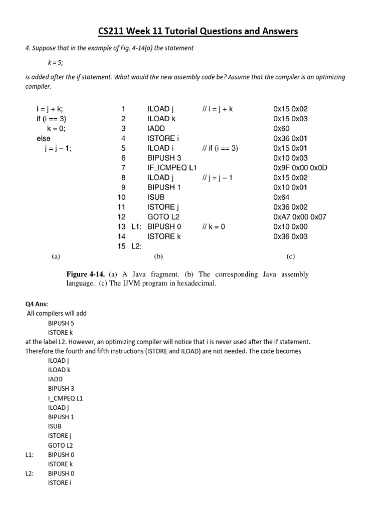 CS211 Week 11 Tutorial Questions and Answers | PDF | Computer Engineering | Computer Architecture