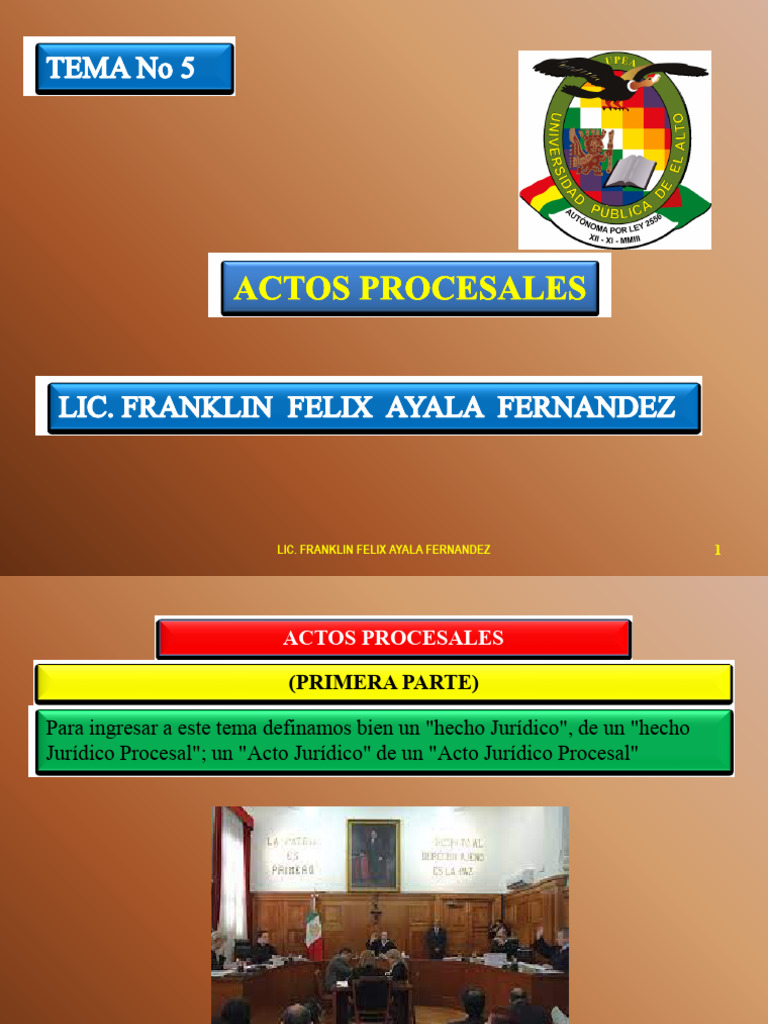 5 Actos Procesales | PDF | Ley procesal | Evidencia (ley)