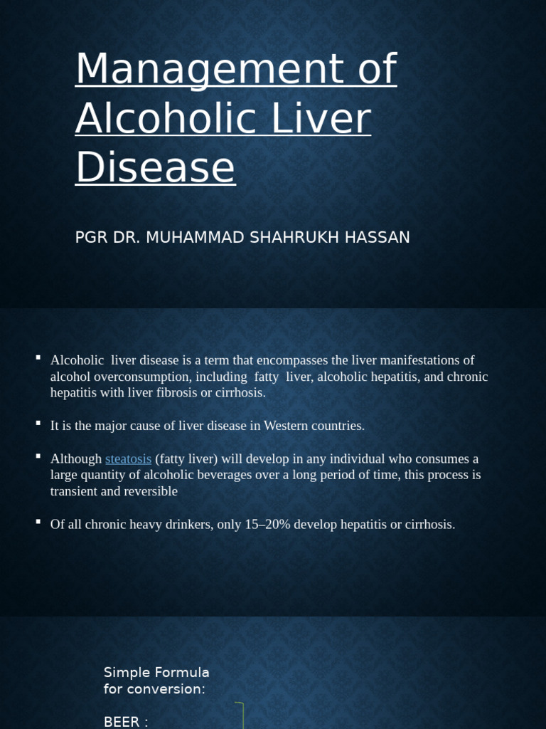 Alcoholic Liver Disease Management Guide | PDF | Cirrhosis | Clinical ...