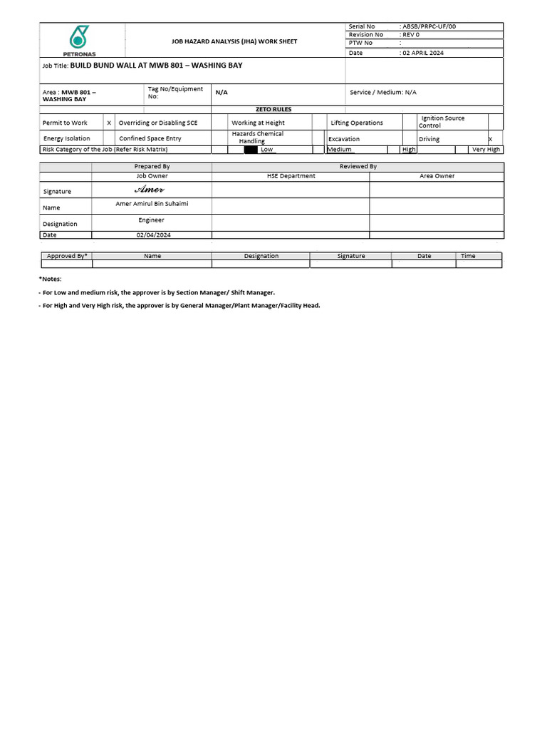 Jha - Absb - PRPC Uf - Build Bundwall at MWB 801 | PDF | Personal ...