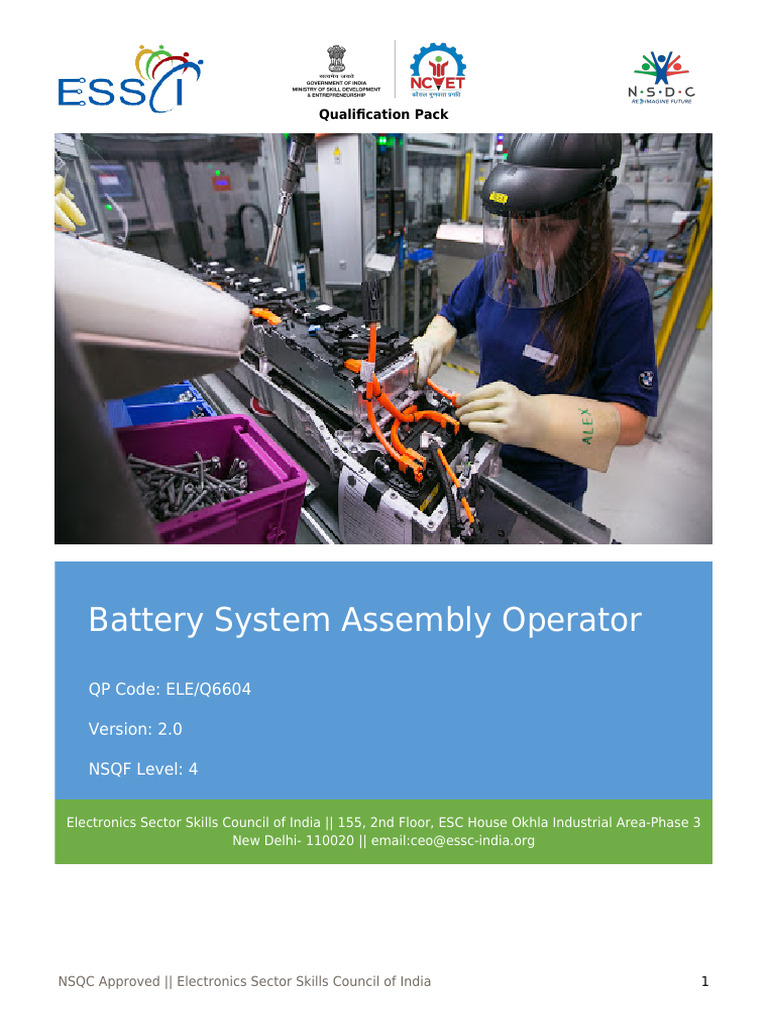 Battery System Assembly Operator - ELE - Q6604 - v2.0 | PDF ...