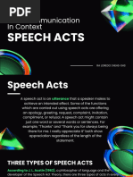 Searle's Classification of Speech Act | PDF | Semiotics | Human Communication