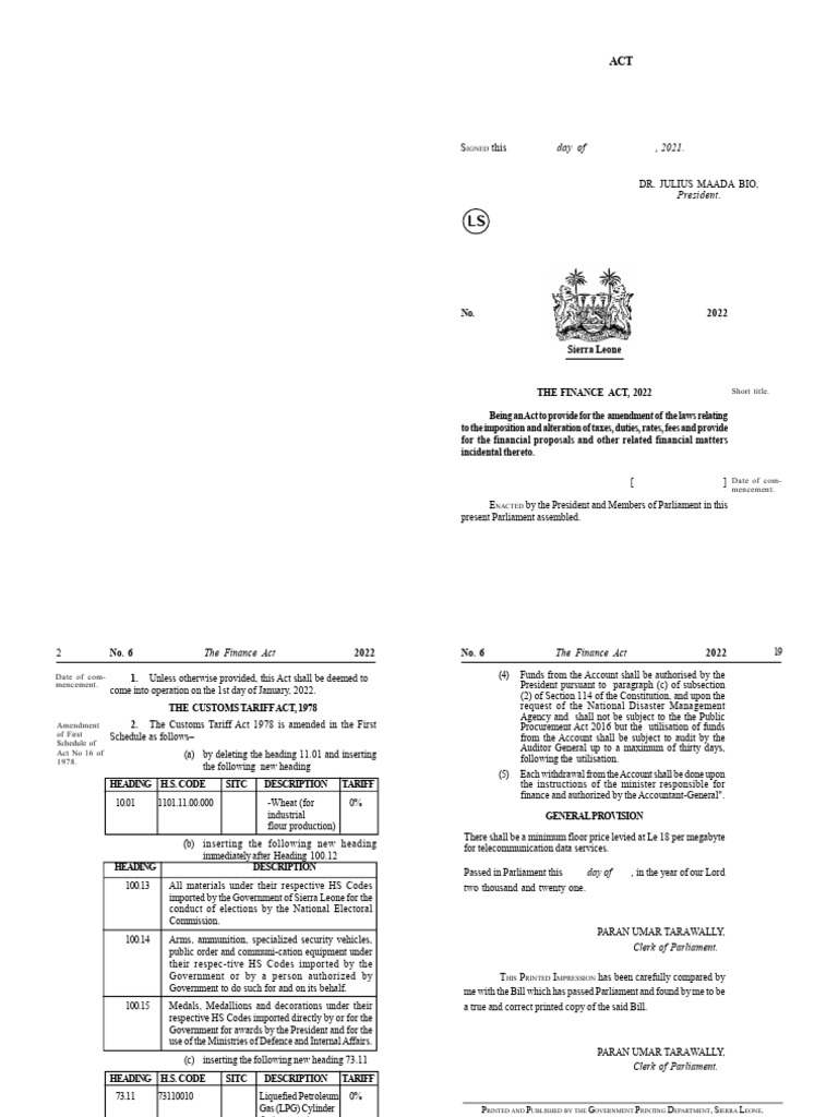 The Finance Act 2022 | PDF | Taxpayer | Revenue
