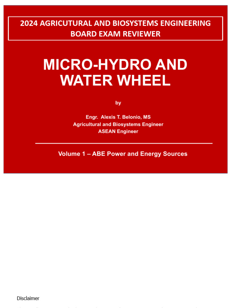 2024 - LM-ABEPES - Chap 19 - Micro Hydro | PDF | Turbine | Energy Conversion