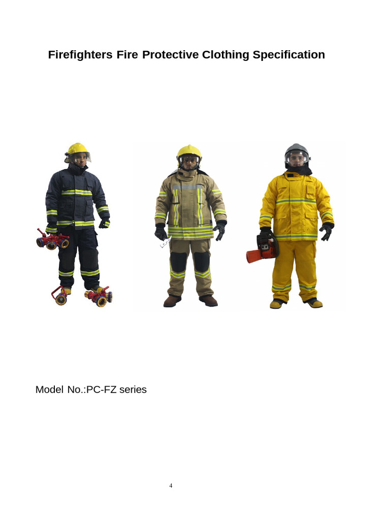 Firefighters Fire Protective Clothing Specification | PDF | Personal ...