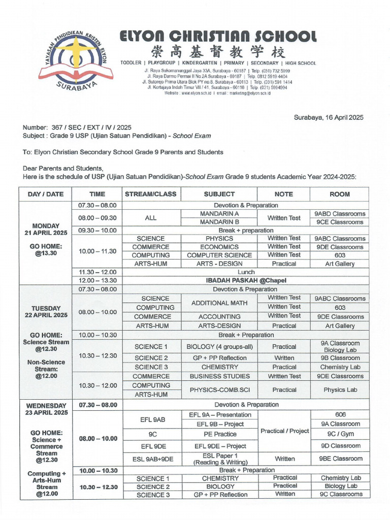 Grade 9 USP (School Exam) | PDF