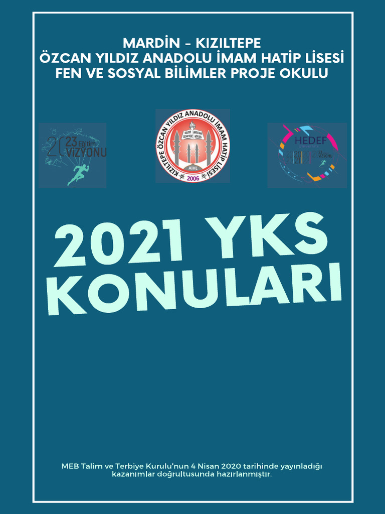 2021 YKS TYT AYT Konulari Ve Soru Dagilimlari | PDF