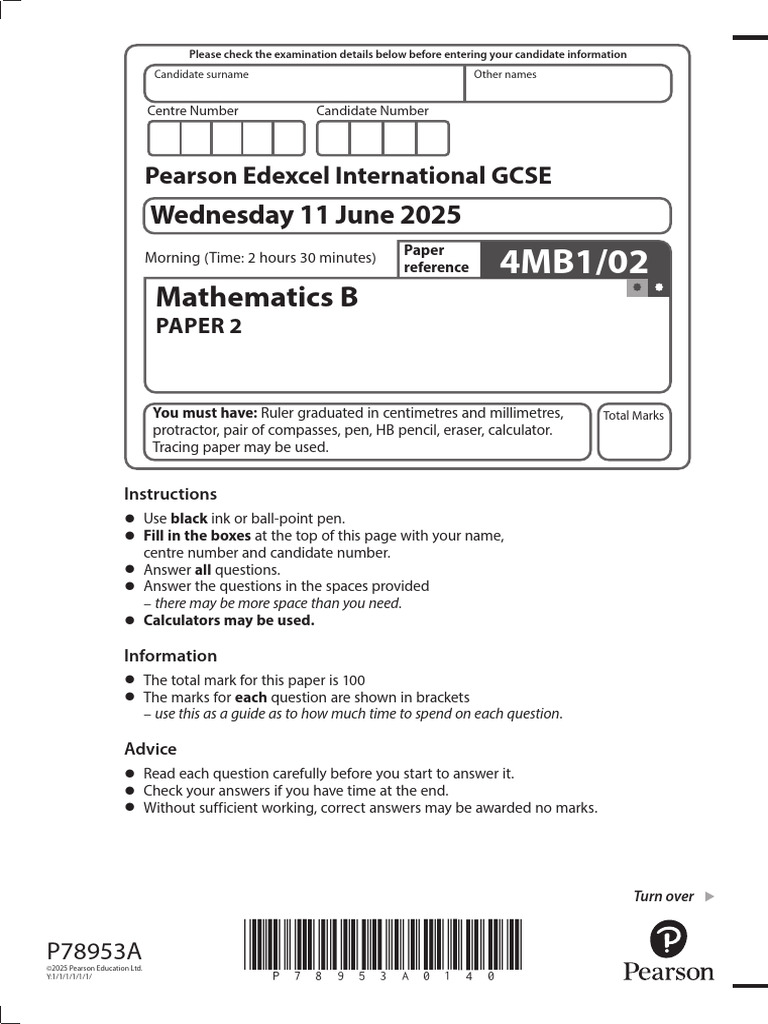 IGCSE Edexcel MathB 2025 June P2 | PDF