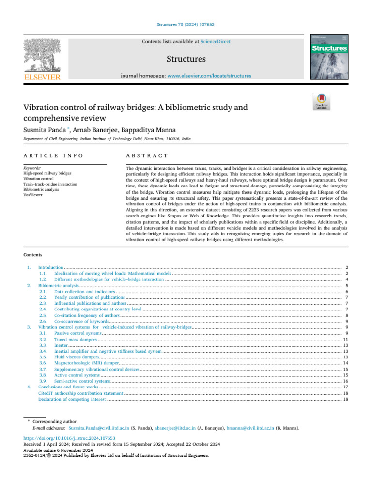 Vibration Control of Railway Bridges A Bibliometric Study and 2024 ...