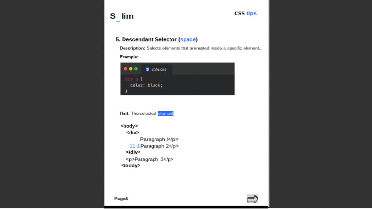 CSS Descendant Selector Tips | PDF