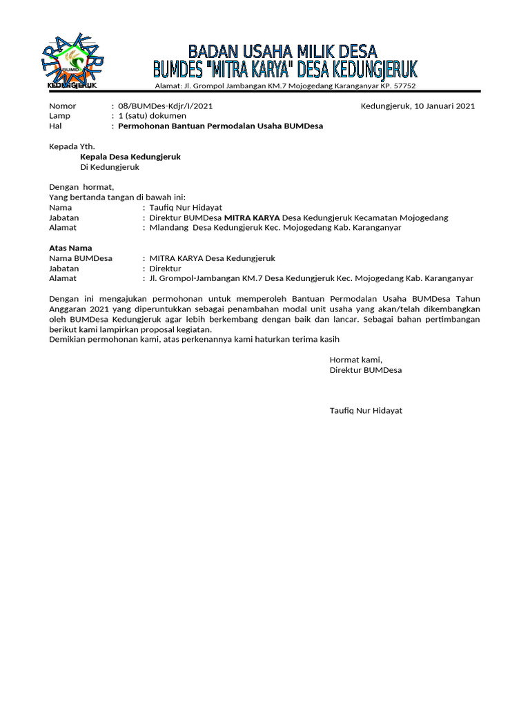 Proposal Bumdesa 2021 | PDF