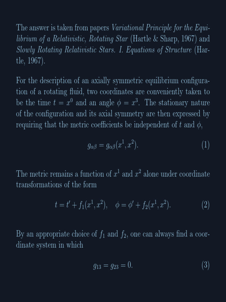 Solution Dragging of Inertial Frames by A Slowly Rotating Star | PDF ...