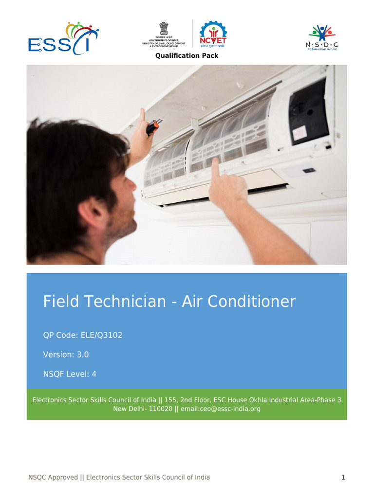 Field Technician: Air Conditioner QP | PDF | Occupational Safety And ...