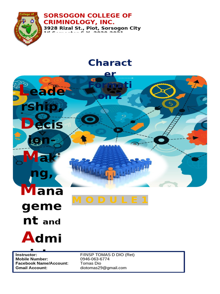 Module 1 Character Formation 2 2 | PDF | Leadership | Behavioural Sciences