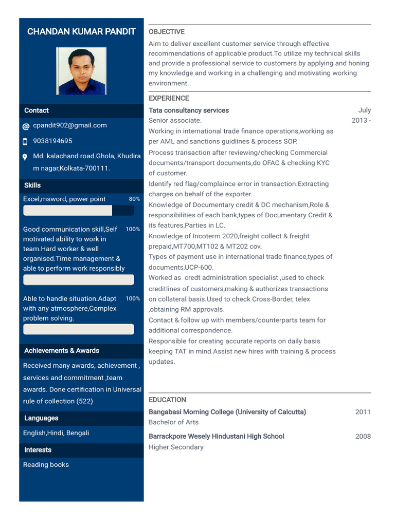 Resume Chandan Kumar Pandit | PDF | Business