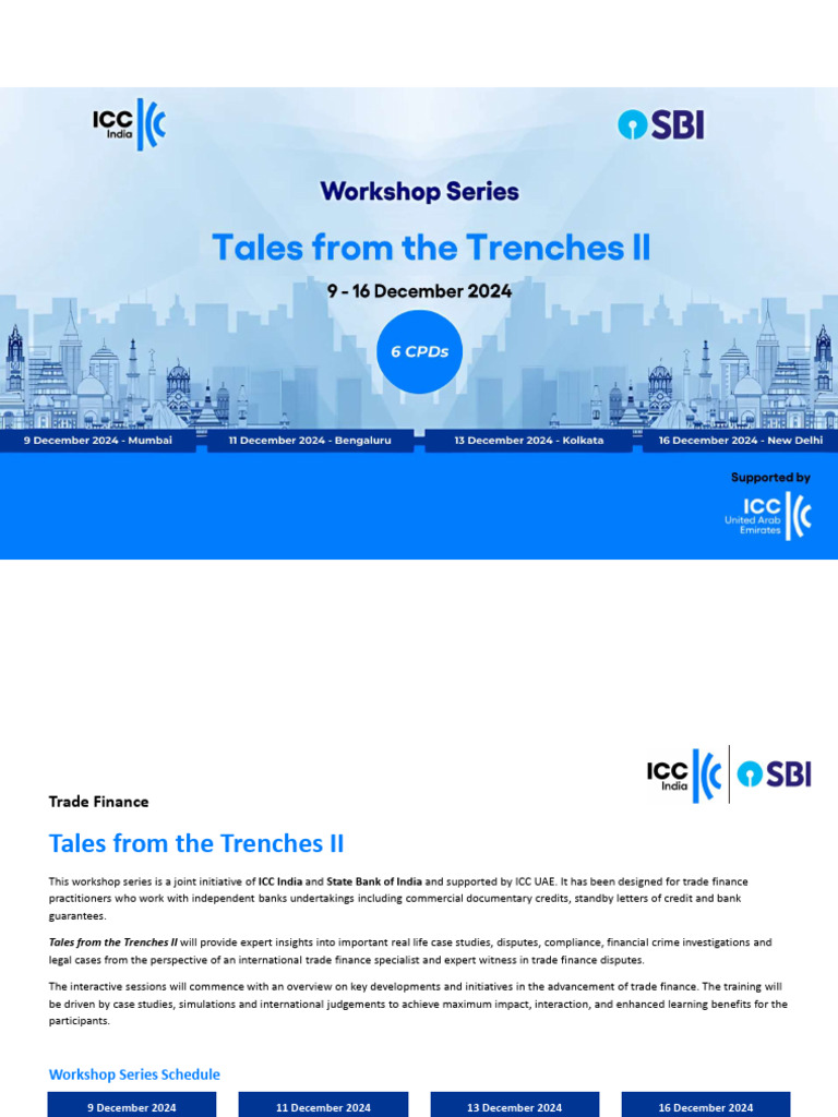 Brochure - ICC India - SBI Workshops 9-16 Dec 2024 | PDF | Letter Of ...