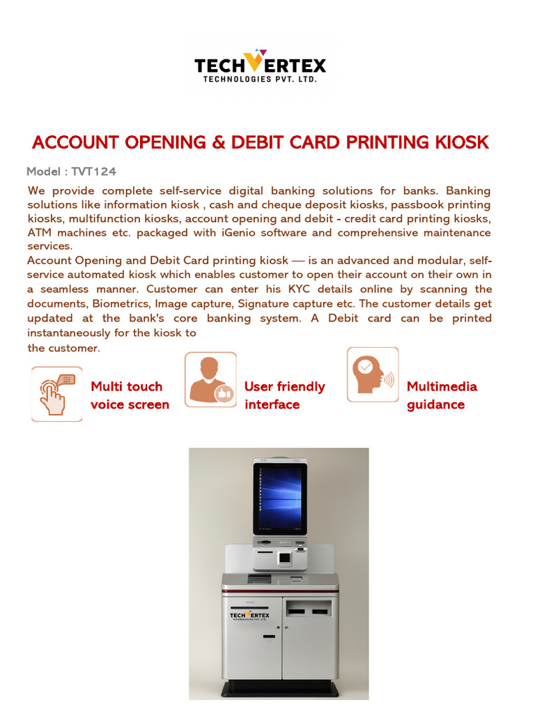 Account Opening & Debit Card Kiosk | PDF | Printer (Computing) | Image ...
