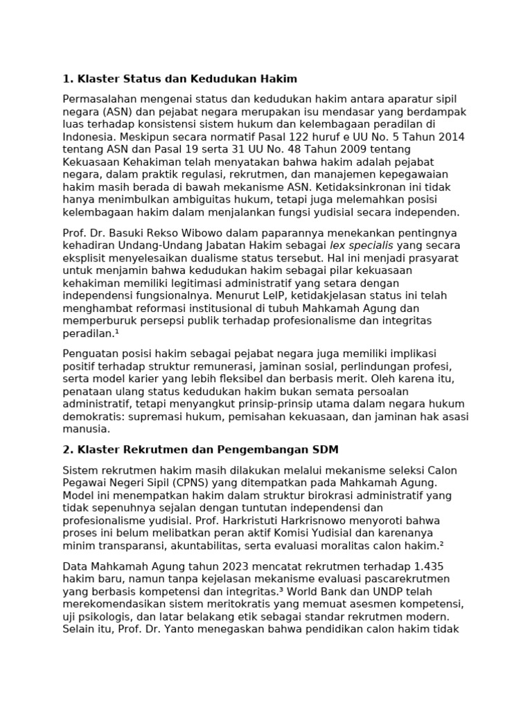 Status dan Kesejahteraan Hakim Indonesia | PDF