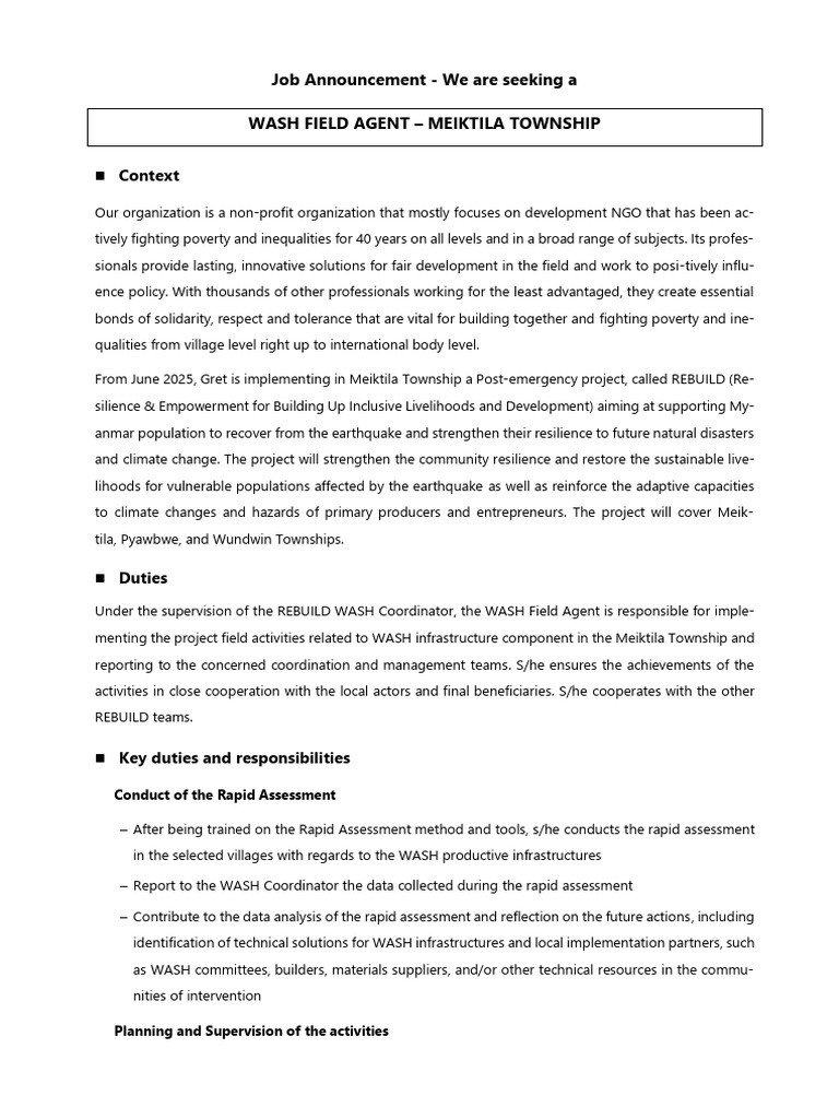 Rebuild RH Rec Jds Wash Field Agent-Ext | PDF | Wash | Climate Resilience