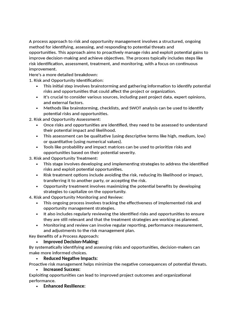 Risk and Opportunity Management Process | PDF | Risk | Risk Management