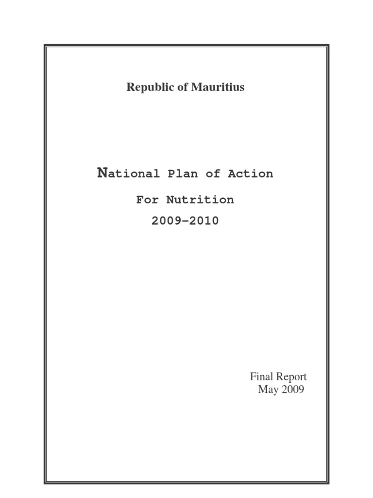 Nutrition Action Plan | PDF | Nutrition | Diet & Nutrition