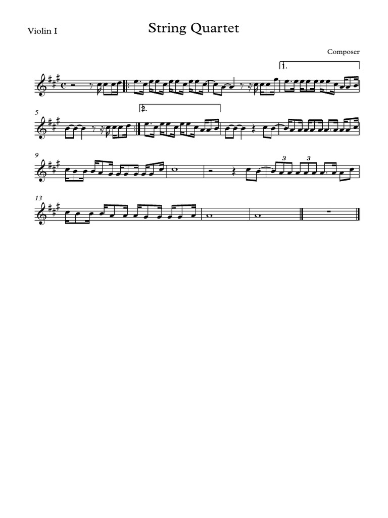 Quatuor à cordes pour violon et alto | PDF