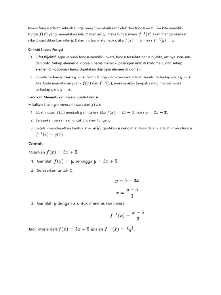 Invers Fungsi | PDF