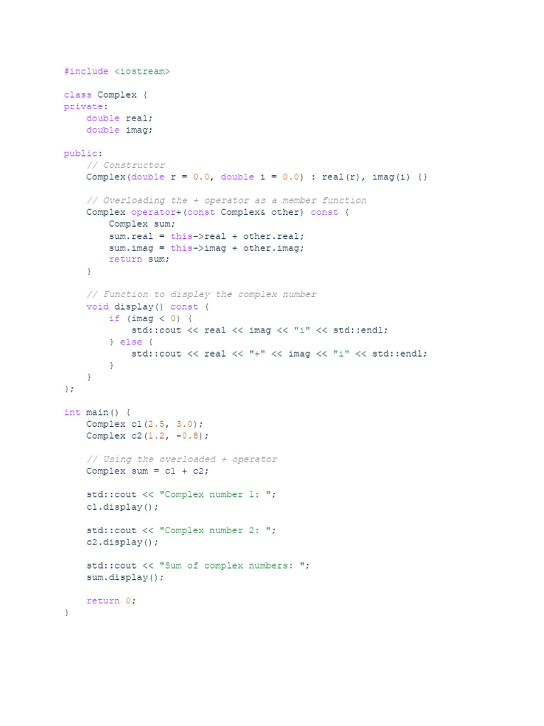 Operator Over Loading C Plus Plus Program | PDF