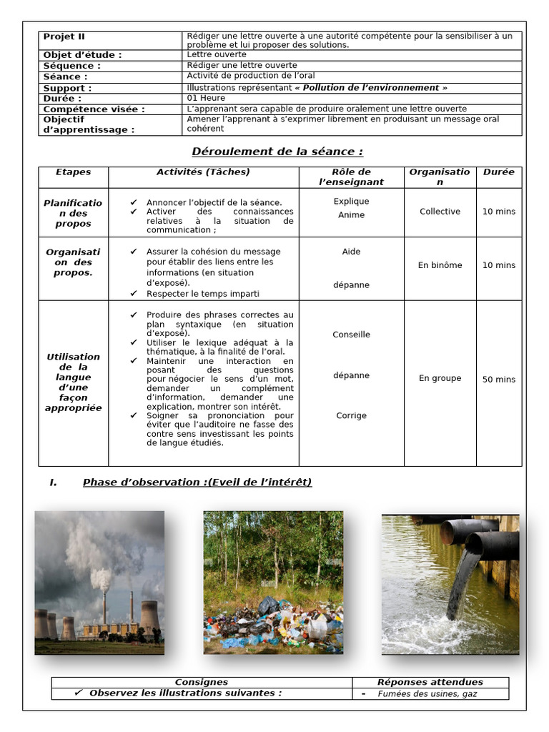 Production Orale 1as - Lettre Ouverte | PDF | Environnement naturel