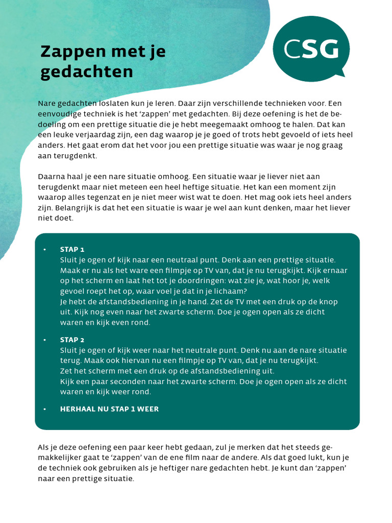 CSG Zappen Met Je Gedachten | PDF