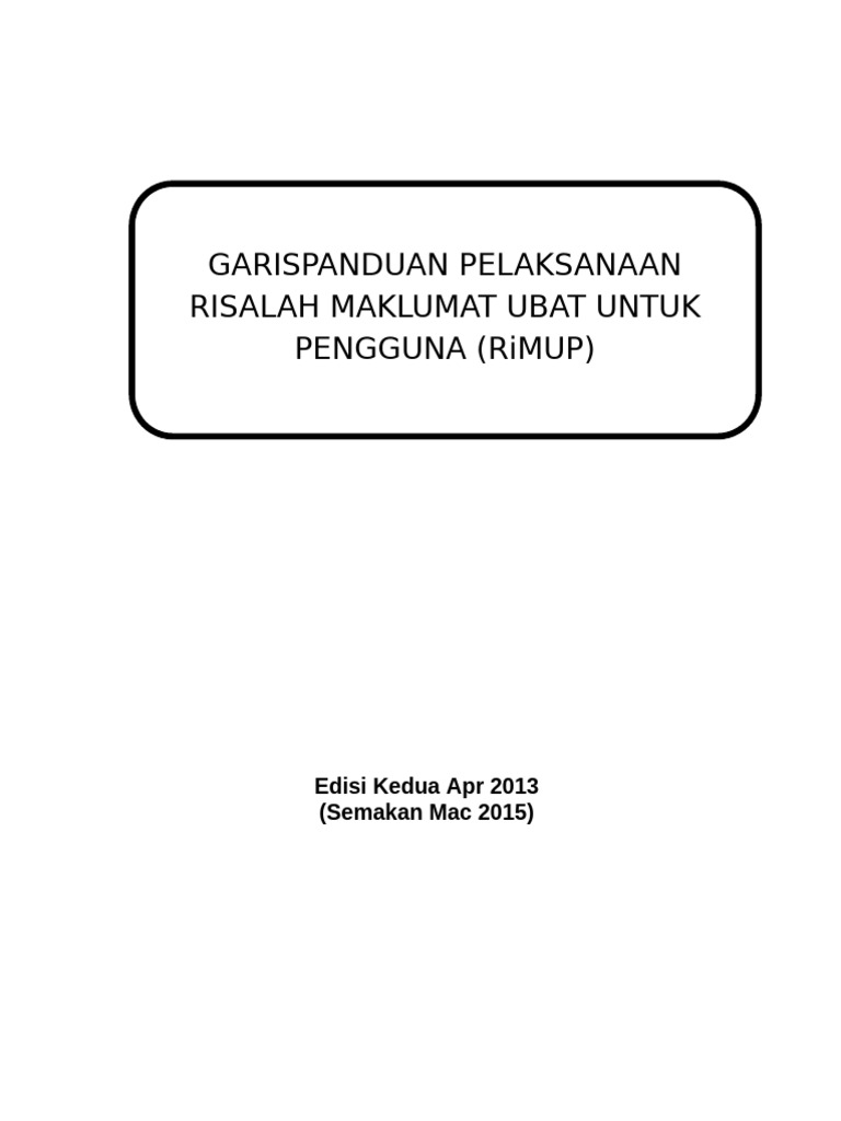 Garispanduan Pelaksanaan RiMUP Sep 2016 With Cover | PDF