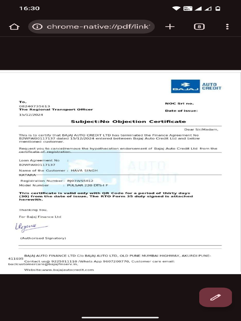 Commercial Vehicle NOC Educational Format | PDF