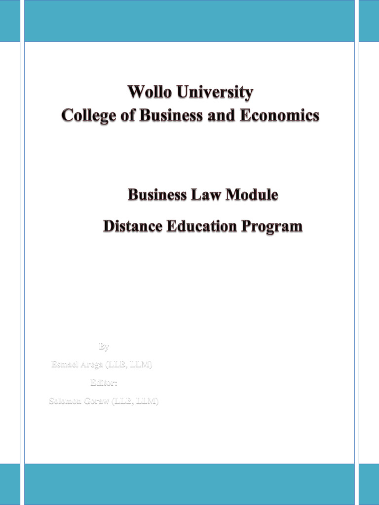 Lecturenote - 793197016business Law Module, Final | PDF | Mediation ...
