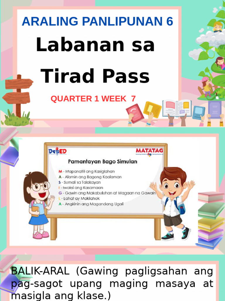 Araling Panlipunan 6: Labanan Sa Tirad Pass | PDF