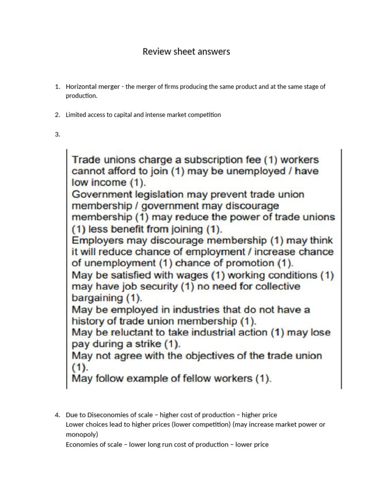 Review Sheet Answers | PDF