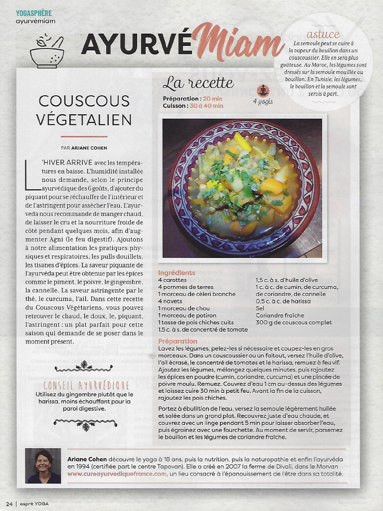Couscous Vegetalien | PDF
